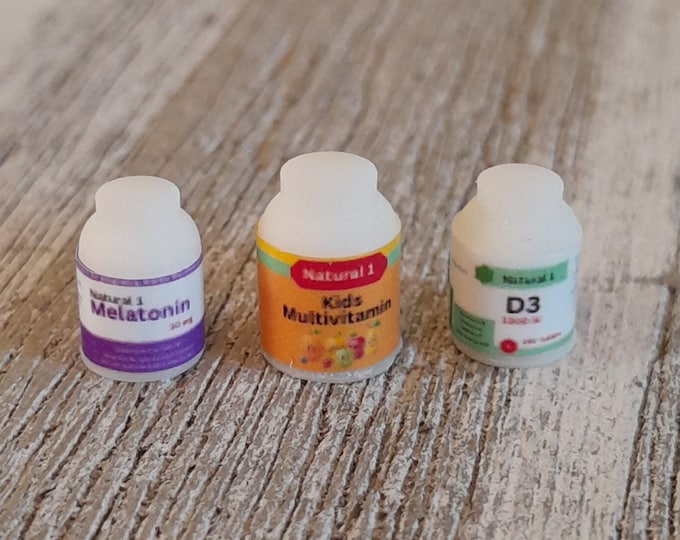 1/12 Scale Mini Kids Multivitamins, Mini Melatonin, Mini Vitamin D3 ...