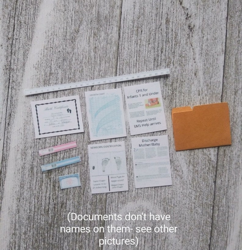 1/12 Scale New Baby Documents Papers for Newborn Dollhouse - Etsy
