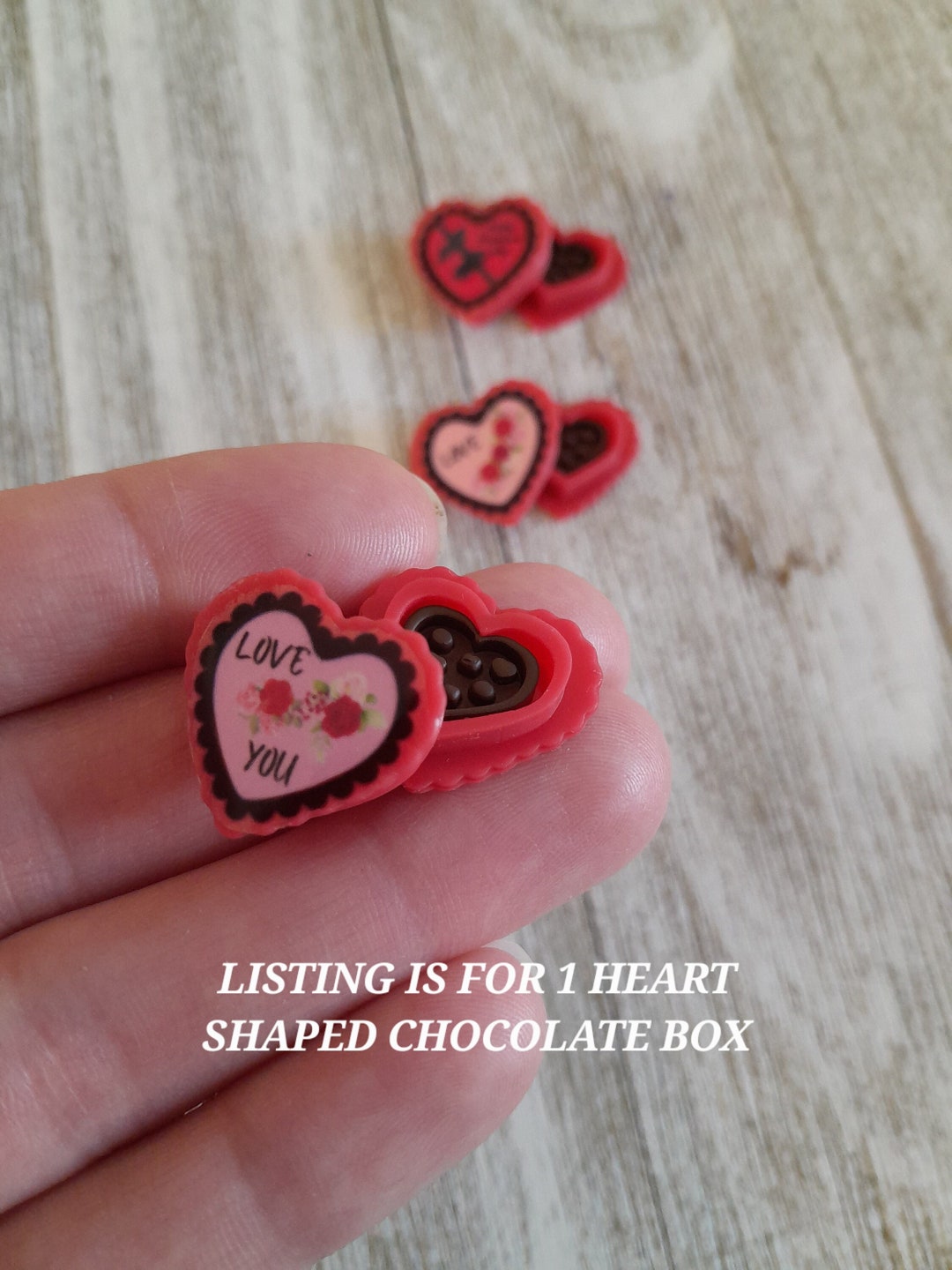 1/12 Scale Red Heart Shaped Chocolate Box for a Miniature Dollhouse ...