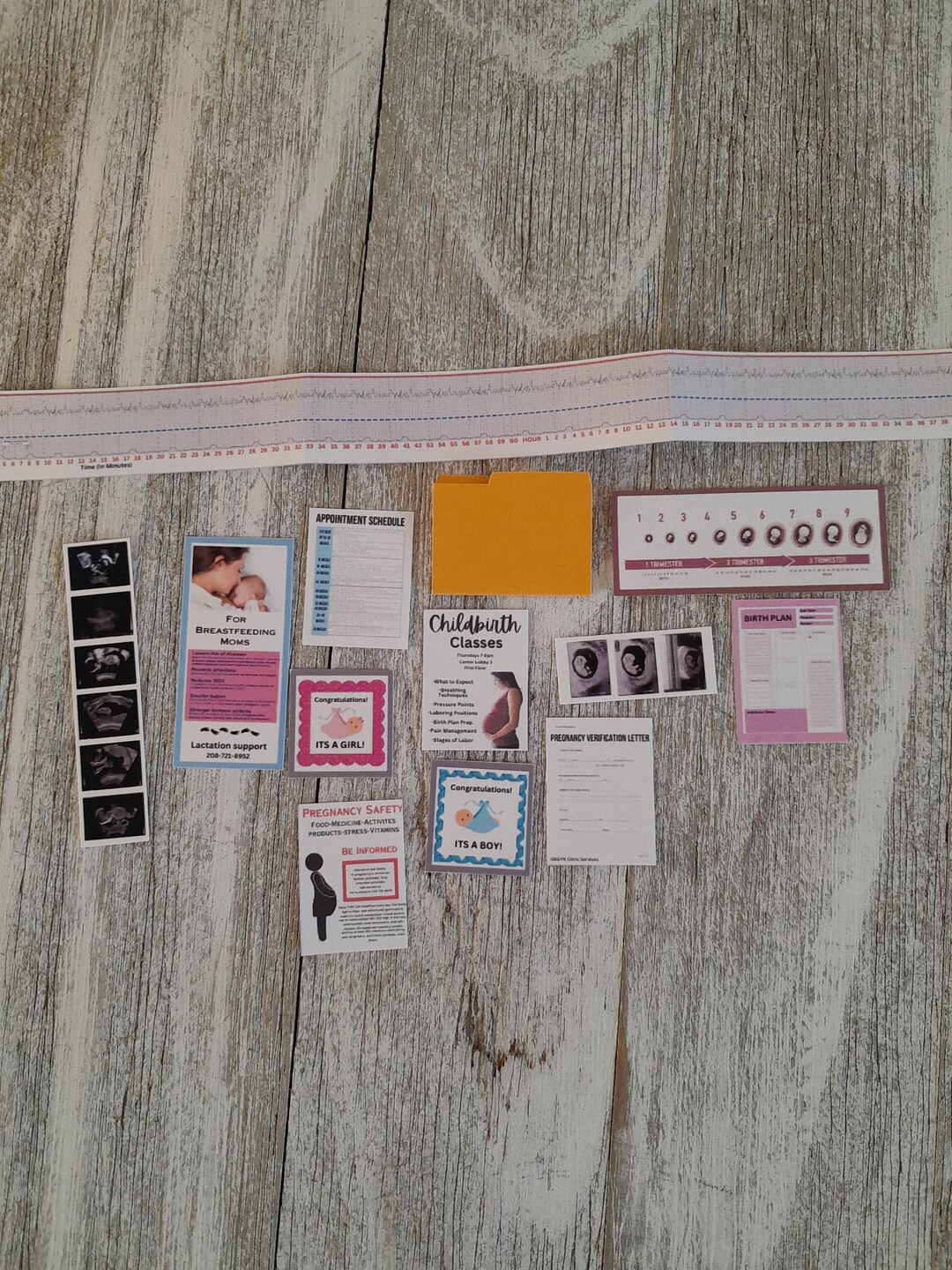1/12 Scale Miniature Doll Pregnancy Papers Set, Doll Pregnancy Handouts ...