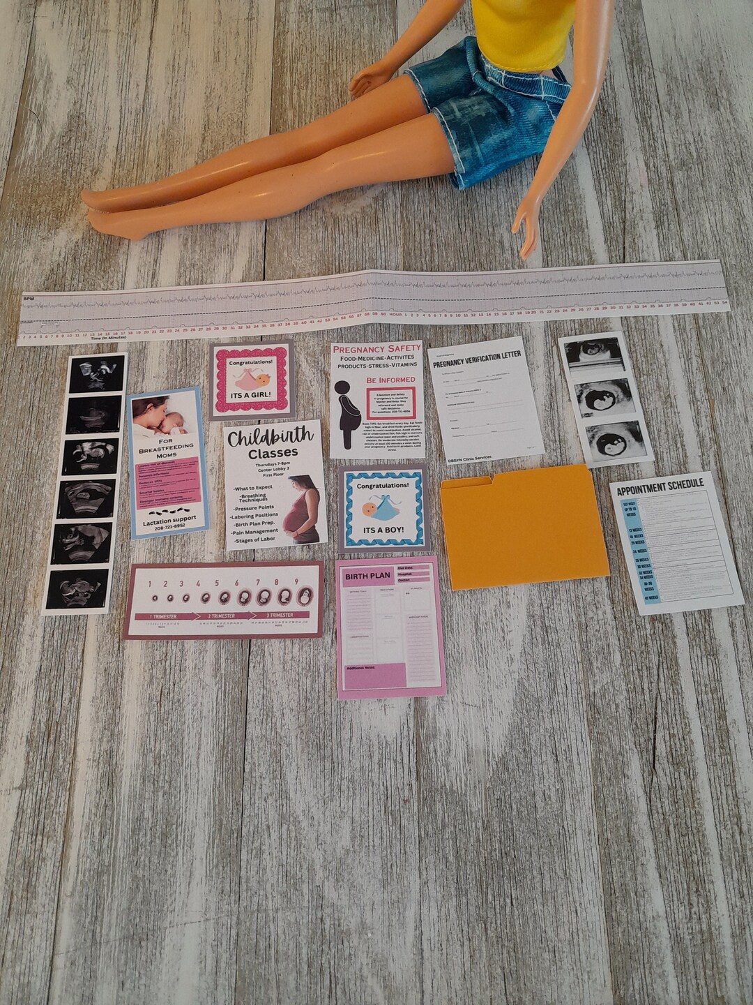1/6 Scale Miniature Doll Pregnancy Papers Set for Fashion Doll ...