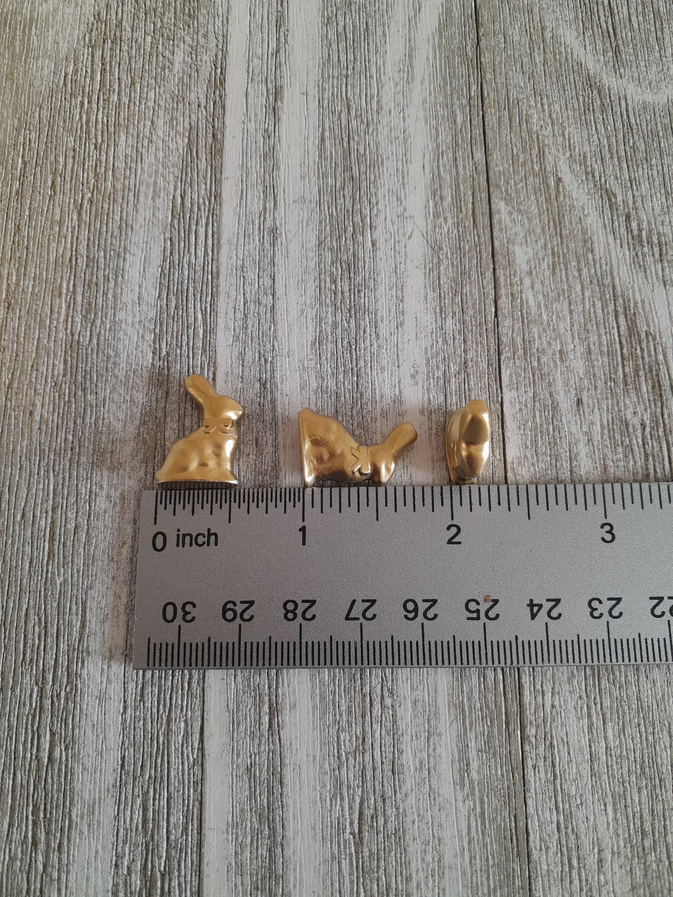 1/12 Scale 3 Pcs Mini Gold Chocolate Bunnies for Dollhouse, Mini Easter ...