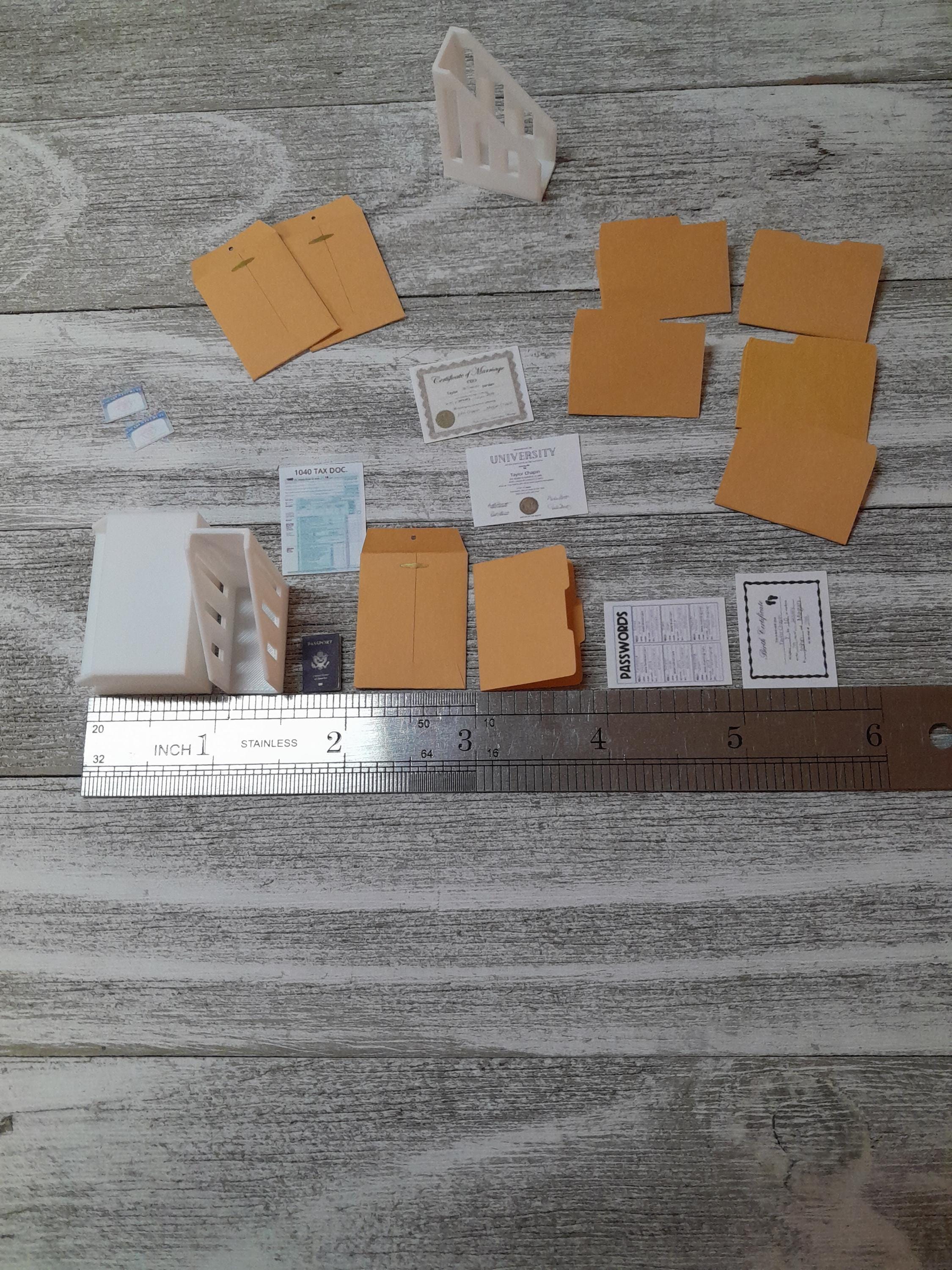 1/12 Scale VALUE Set White Mini Paper/document Holders for a Dollhouse ...