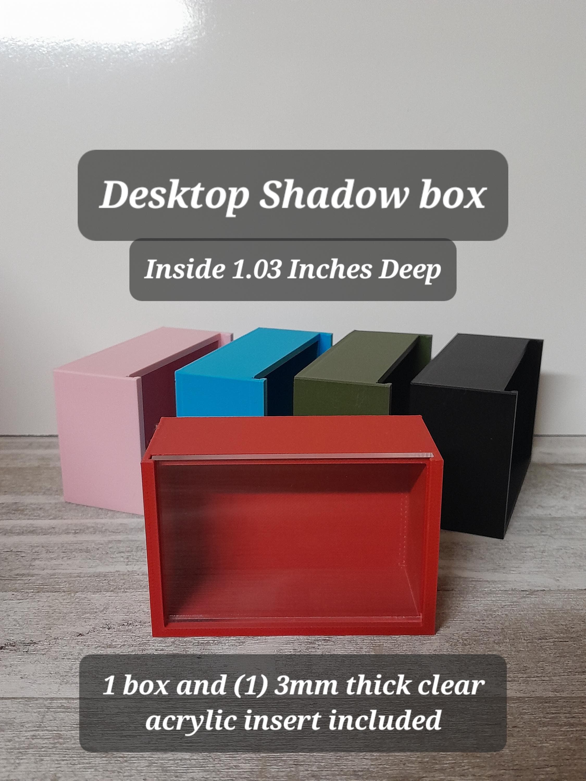 Mini Desktop Shadow Box, 1.03 Inches Deep Inside, Multiple Color ...