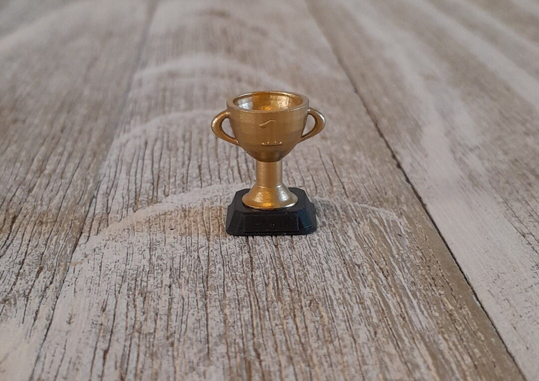 1/12 Scale Mini Trophy for Dollhouse, Gold and Black Miniature Trophy ...
