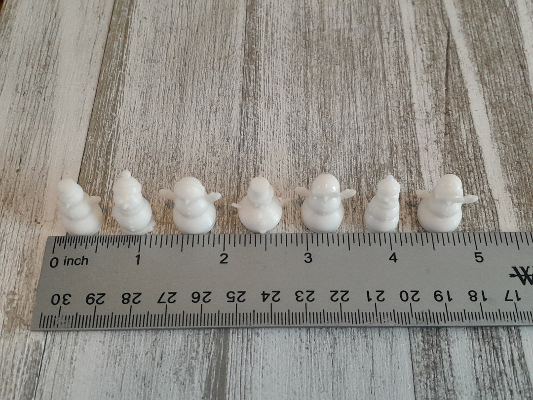 1/12 Scale Miniature Set of 7 Different Mini White Snowmen for ...