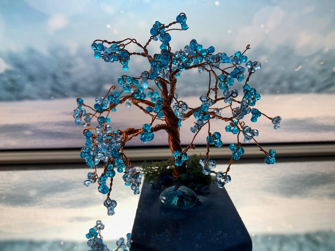 4" Blue Wire Tree - Etsy