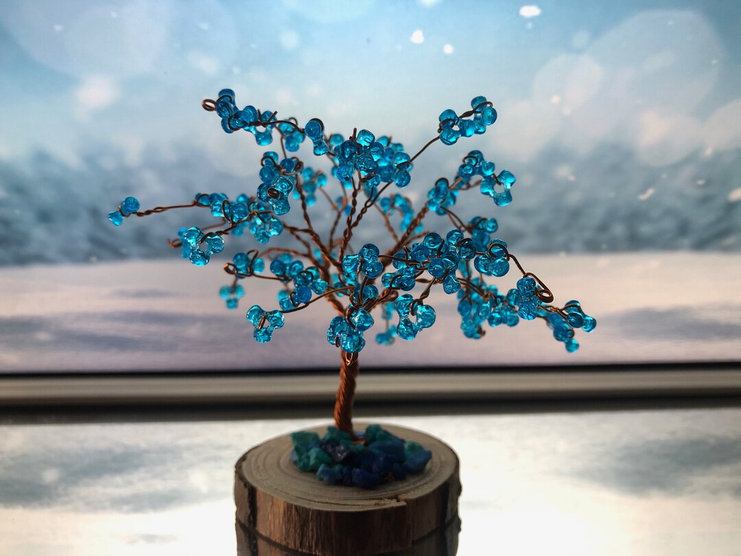 4 1/2" Blue Wire Tree - Etsy