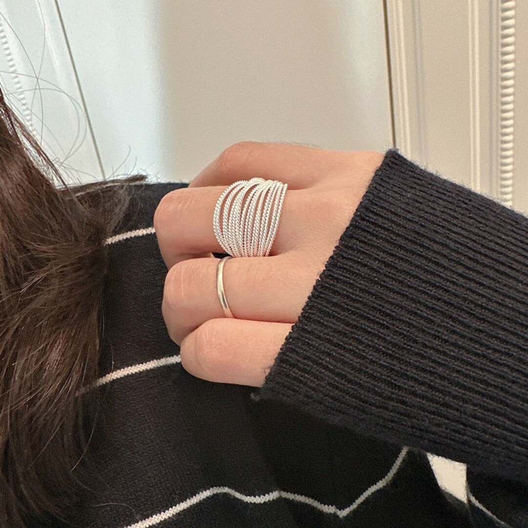 S925 Sterling Silver Multi Strand Ring, Multi Layered Ring - Etsy