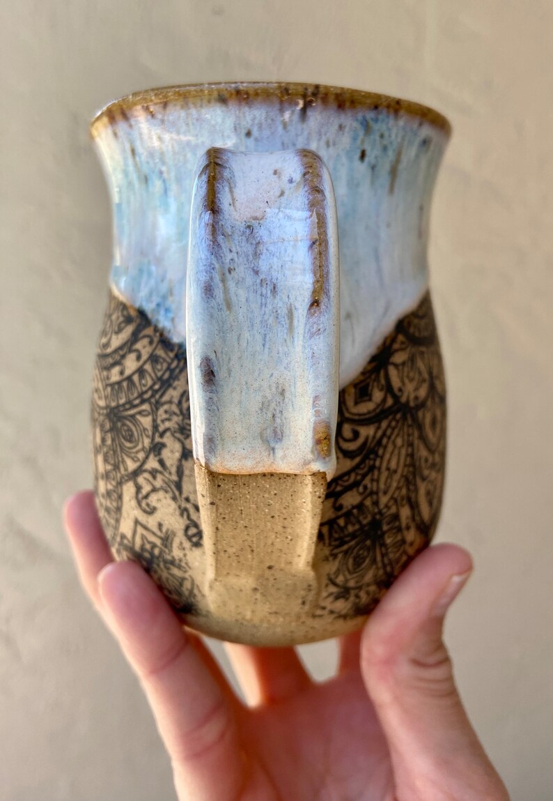 Mandala Pottery Mug - Etsy