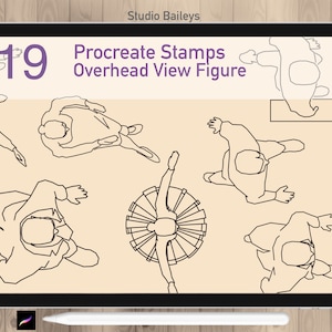 19 Procreate Overhead View Figures Stamp, Procreate Body Poses ...