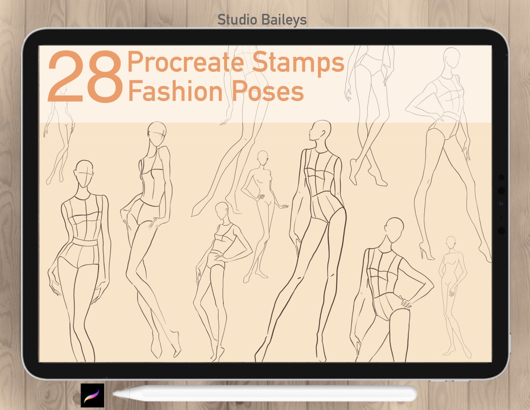 28 Procreate Fashion Models Figures Stamps, Fashion Model Guide ...
