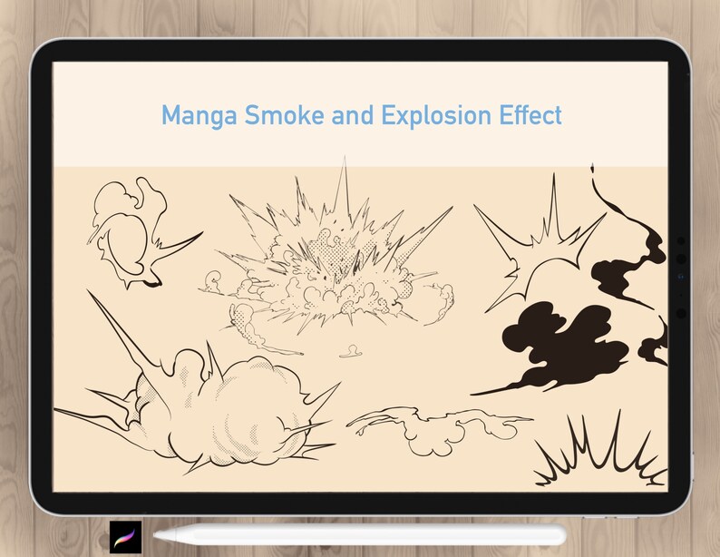 89 Procreate Manga Smoke Effect Procreate Explosion Effect - Etsy