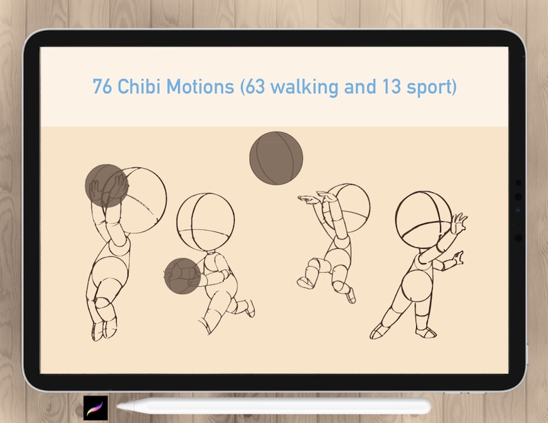 76 Chibi Figures Motion Procreate Chibi Walking and Sport - Etsy