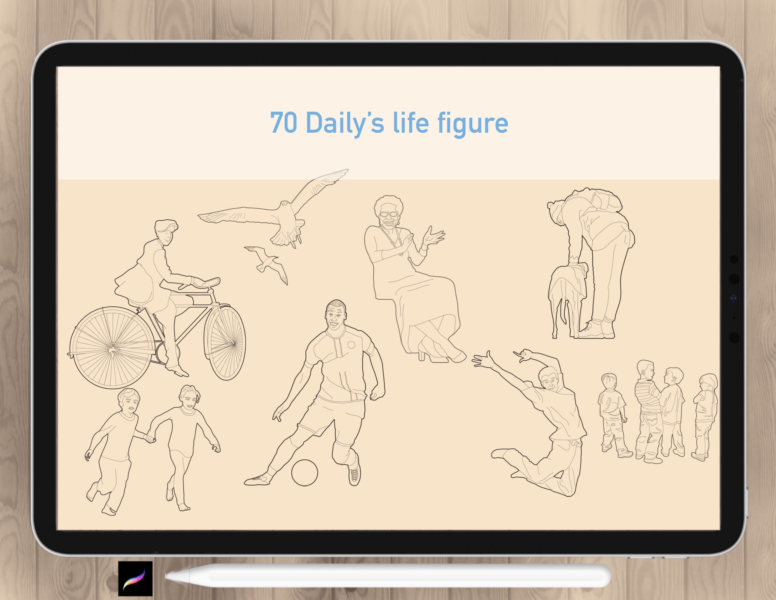 70 Procreate Action Pose Stamps Guide. Anime Line Draft Full | Etsy