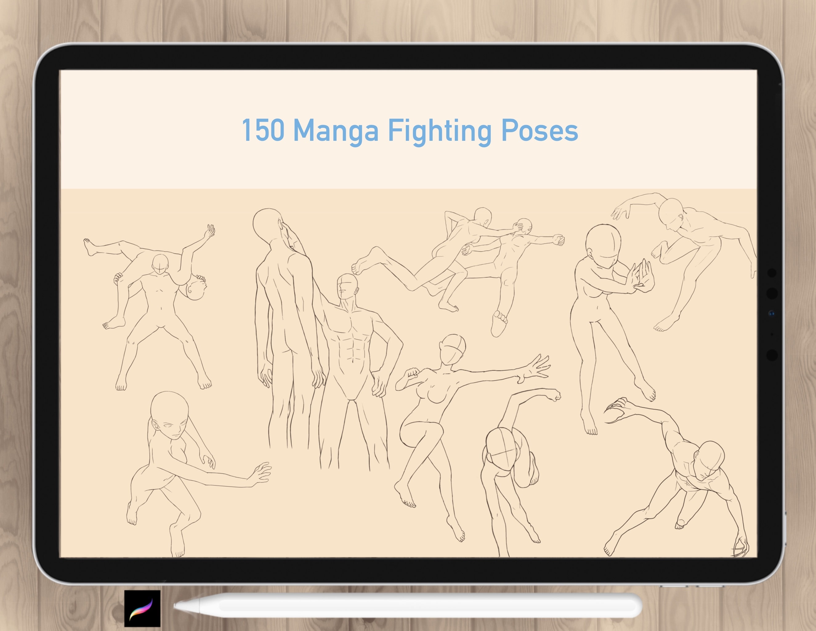 150 Procreate Fighting Stamp Brushes Procreate Anime Fight - Etsy