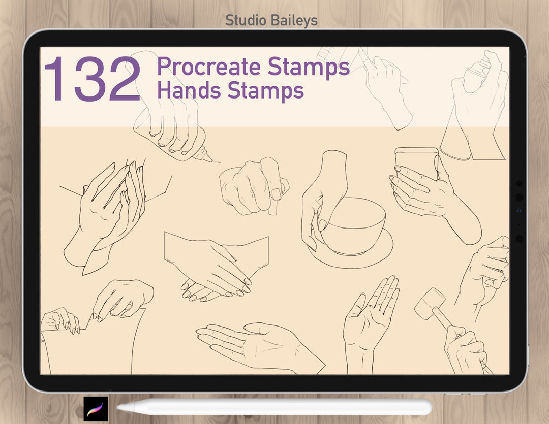 132 Procreate Hands Pose Stamps Guide. Hands Figure Stamps Procreate ...