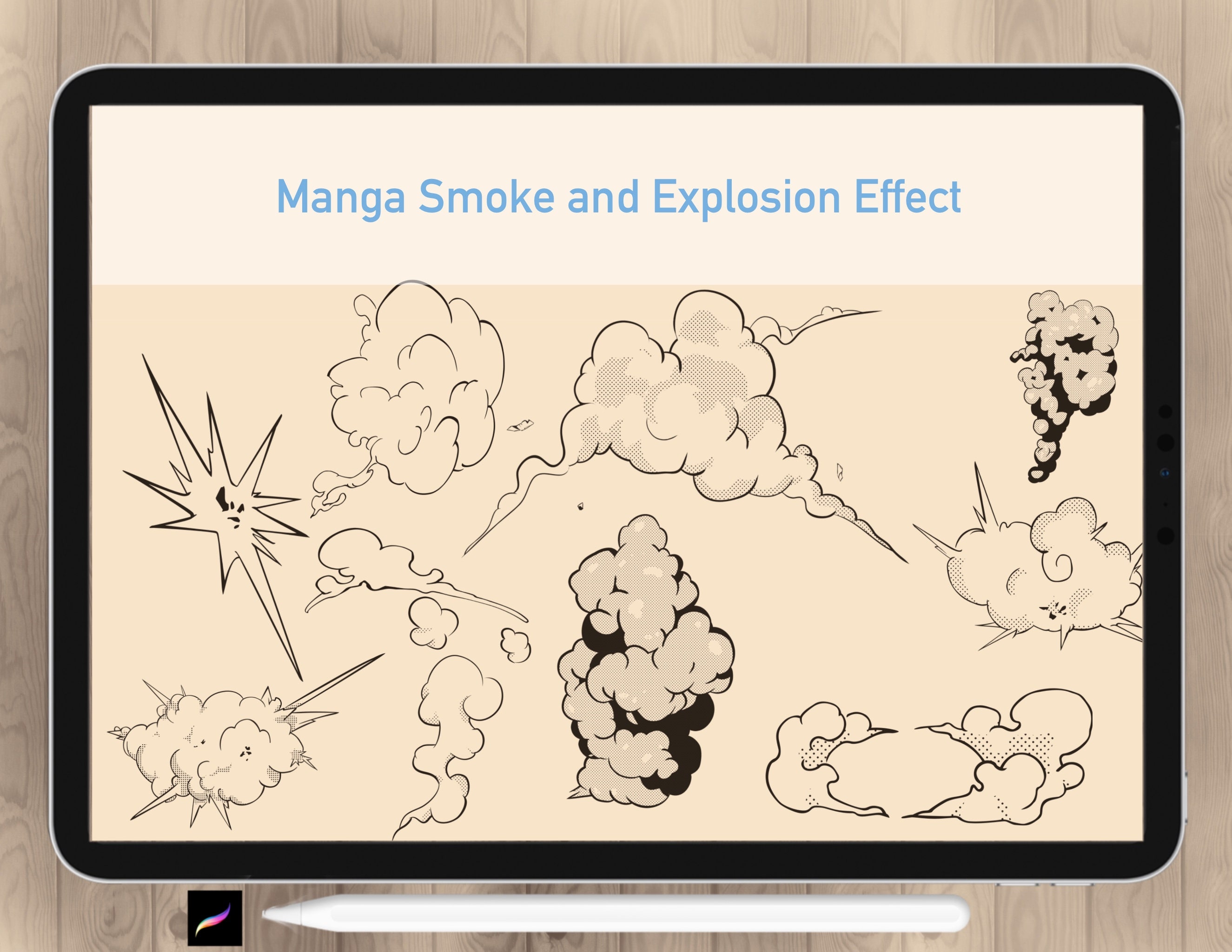89 Procreate Manga Smoke Effect Procreate Explosion Effect - Etsy
