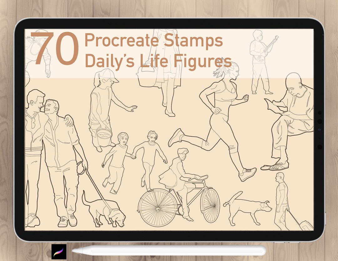 70 Procreate Action Pose Stamps Guide. Anime Line Draft Full Body ...
