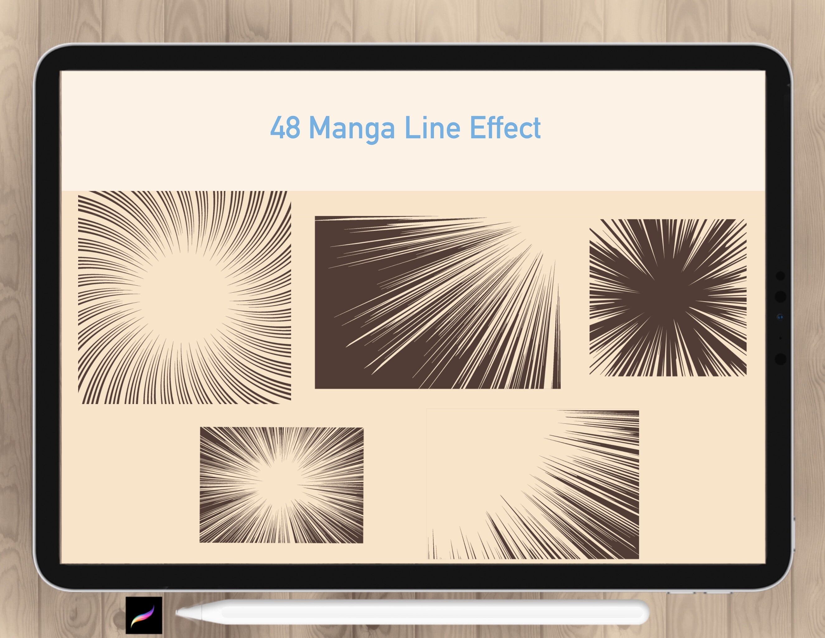 48 Procreate Manga Line Effect Comic Effect Procreate Manga - Etsy