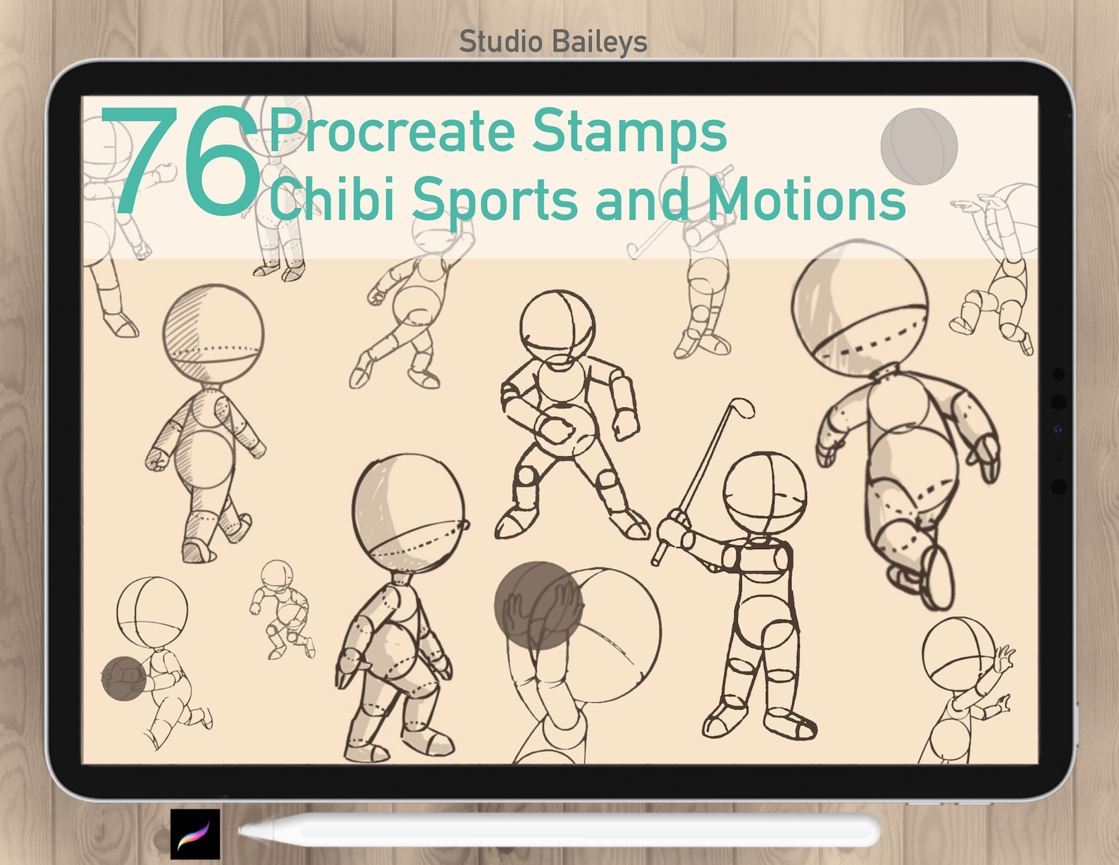 76 Chibi Figures Motion Procreate Chibi Walking and Sport - Etsy