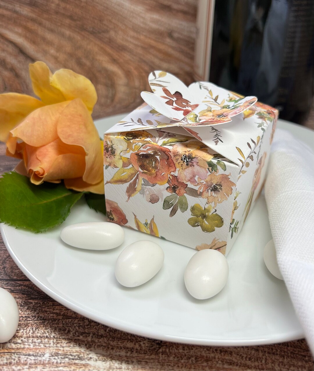 Wedding Favour Boxes Sweet Box Rustic Wedding Floral Boxes - Etsy