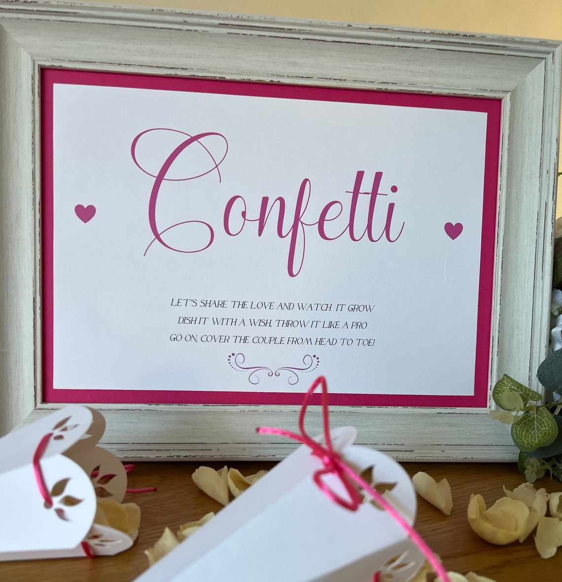 Confetti Sign Confetti Poem Wedding Decor Rose Petal Sign - Etsy UK
