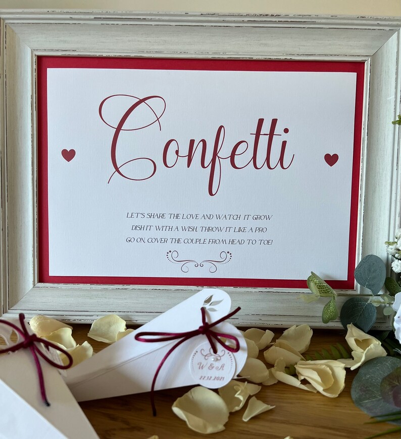 Confetti Poem Sign: A4 Wedding Decor - Etsy UK