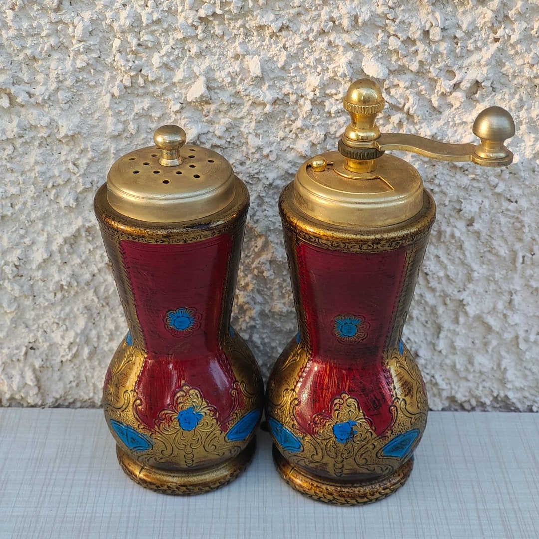 Vintage 50s Florentine Salt Pepper Shaker Set of 2 - Etsy