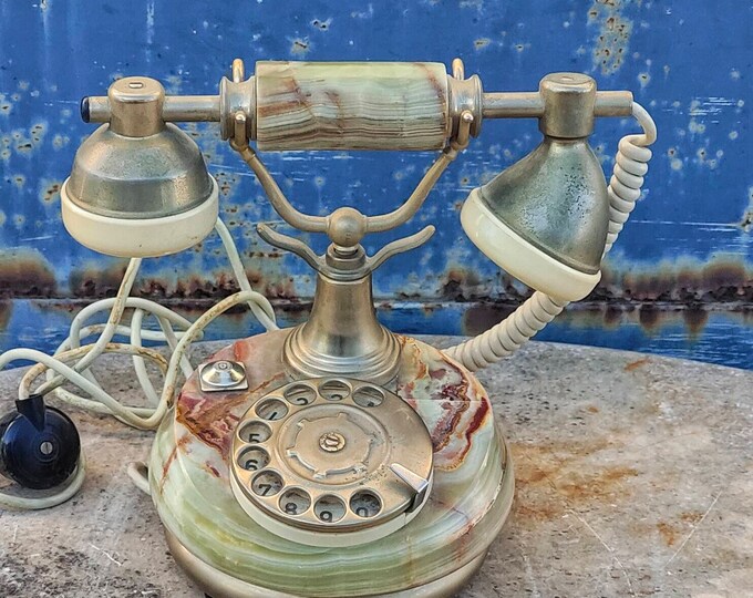 Vintage 60s Onyx Rotary Telephone Old Rotary Dial Phone Victorian ...