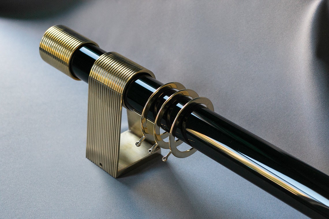 1.5" Diameter Custom Curtain Rod Modern Polished Brass - Etsy