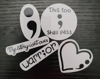Semicolon Stickers - Etsy