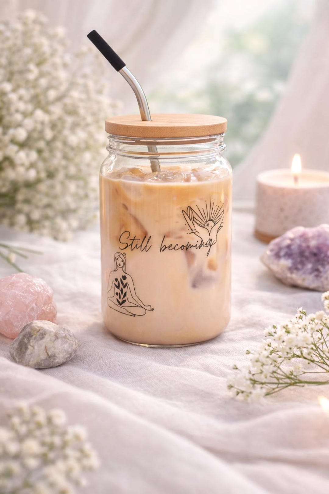 Still Becoming Glass With Lid, 16oz (engraving) - Etsy
