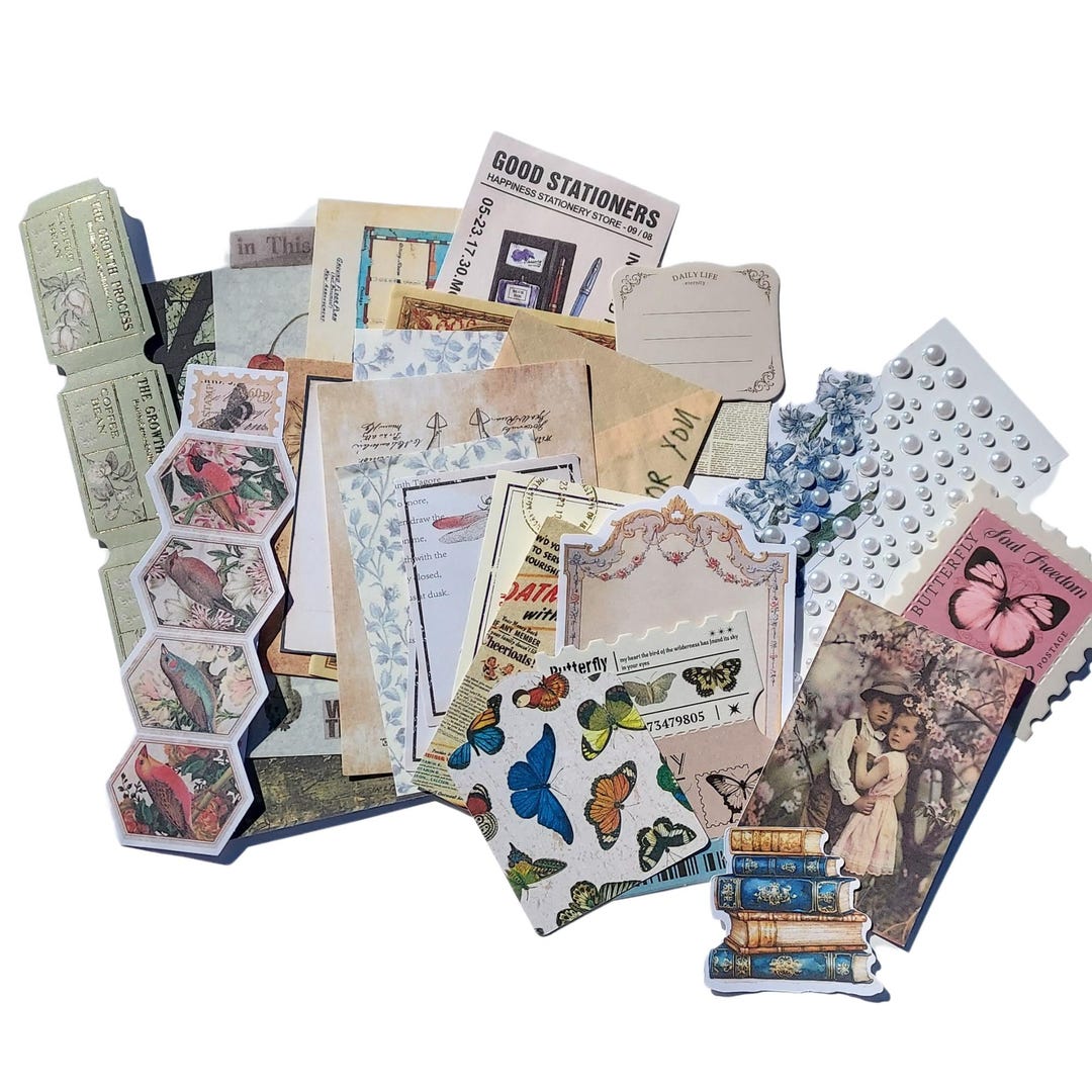 50 Piece Junk Journal Grab Bag, Vintage Journaling Grab Bag, Junk ...