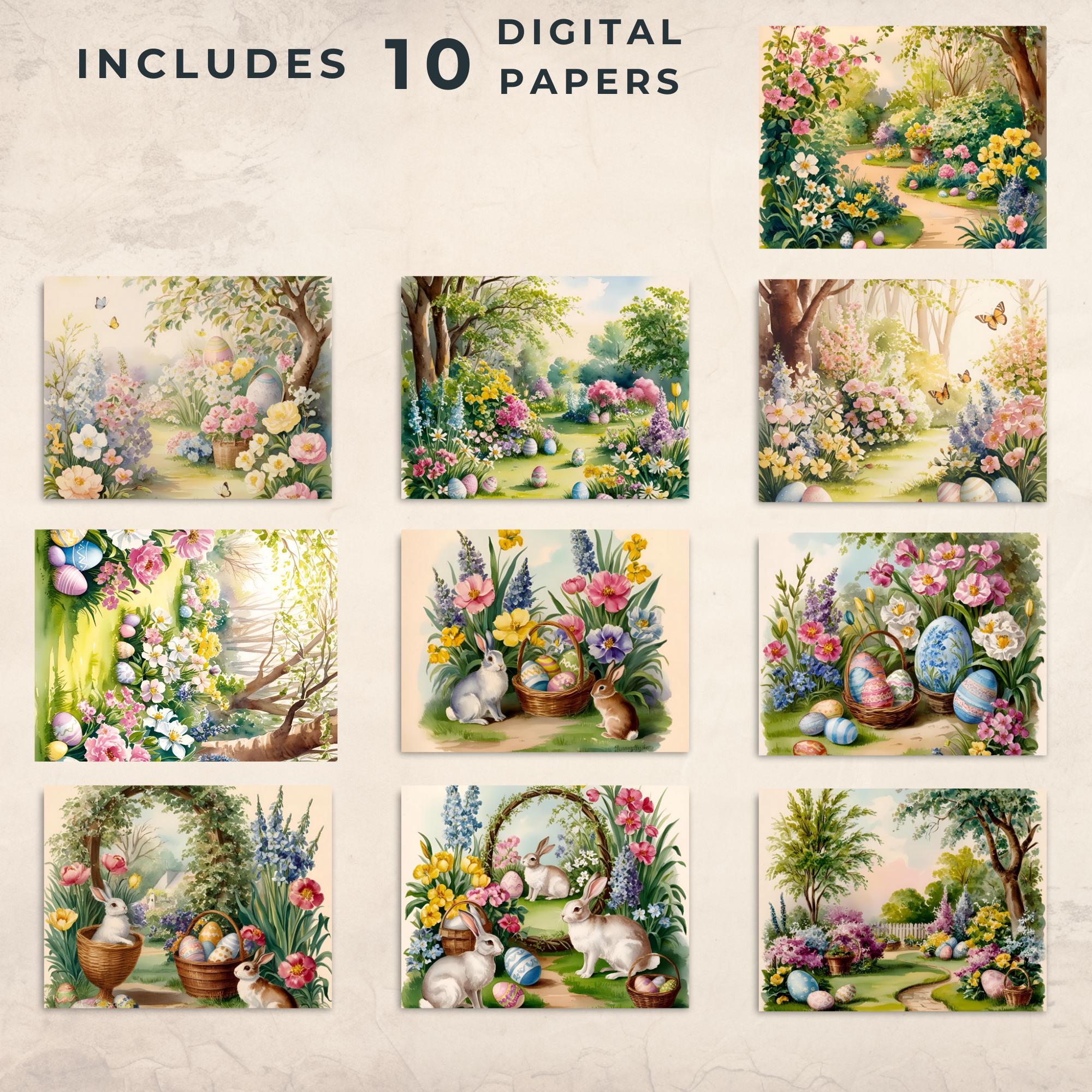 Easter Digital Paper Pack, Printable Easter Backgrounds, Pastel Easter ...