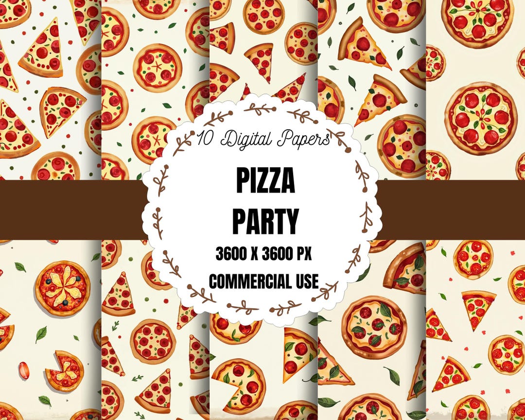 Pizza Scrapbooking Backgrounds, Pizza Digital Paper, Pizza Craft Supply ...