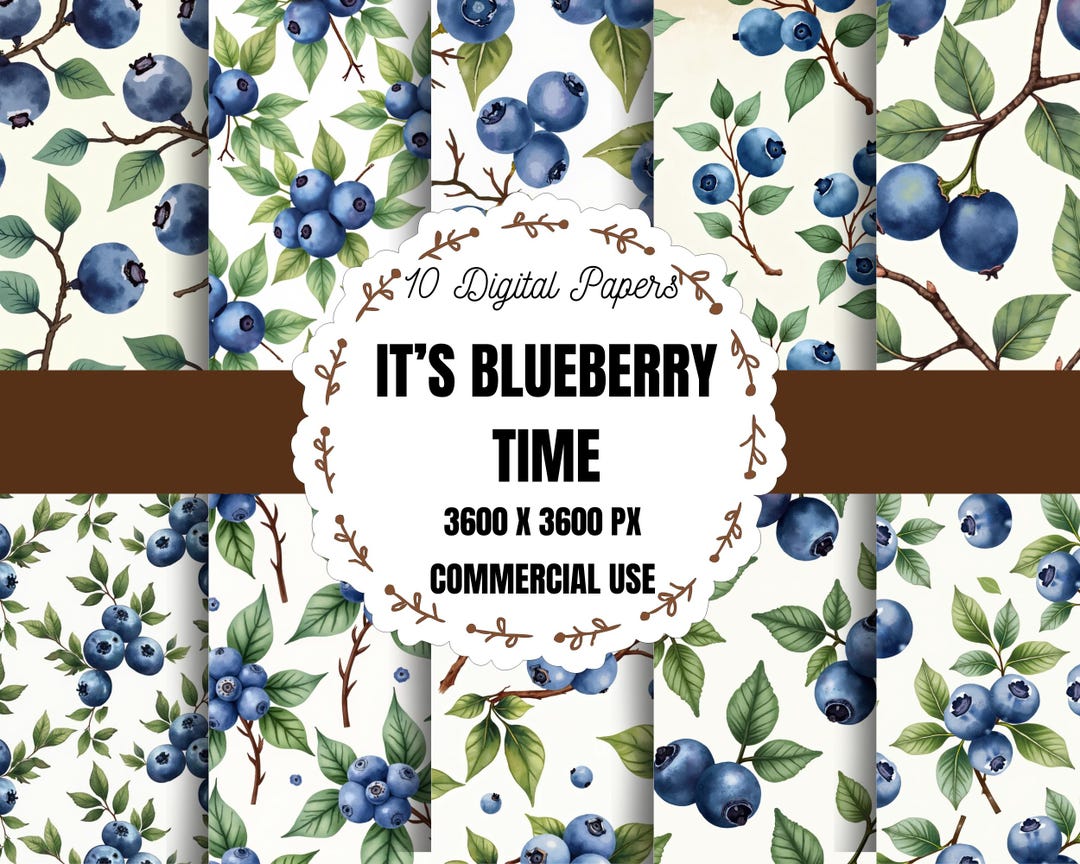 Blueberry Seamless Pattern, Blueberry Craft Background, Blueberry ...