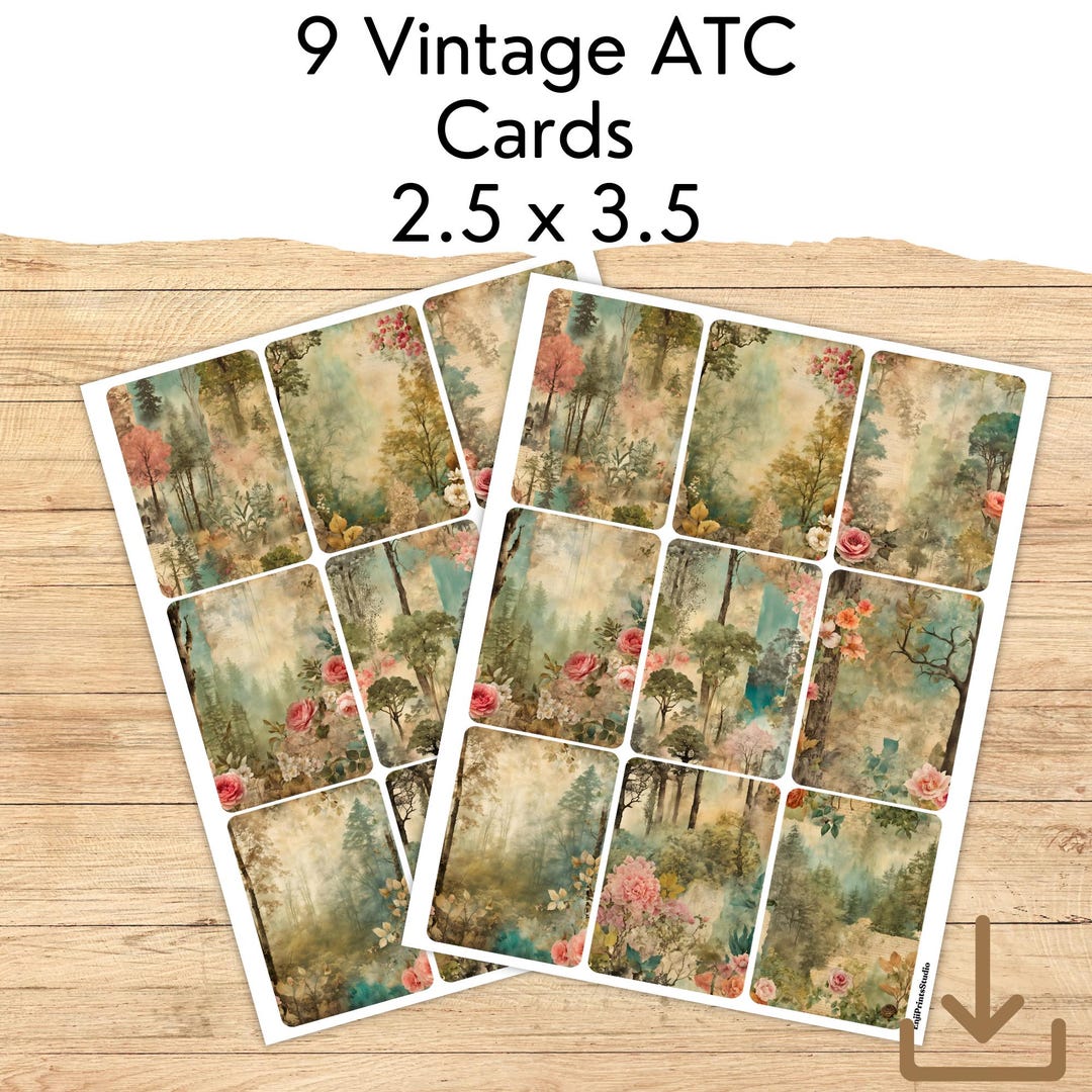 Printable Nature ATC Cards, Digital Atc Set, Forest Atc Templates ...