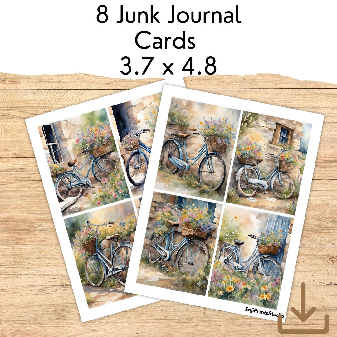 Bicycle Journal Cards, Bicycle Birthday Gift, Bike Journaling Cards ...
