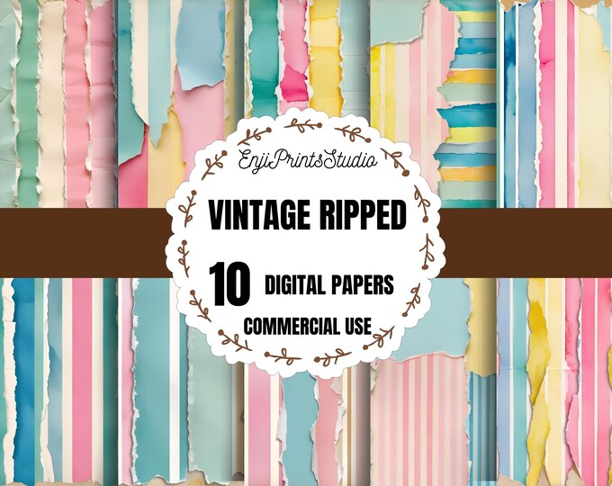 Torn Edge Border Digital Papers, Torn Paper Overlays, Torn Digital ...