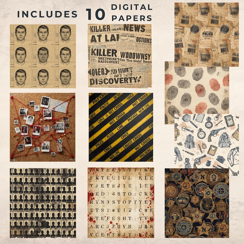 Crime Enthusiast Digital Paper, Crime Digital Backgrounds, Forensic ...