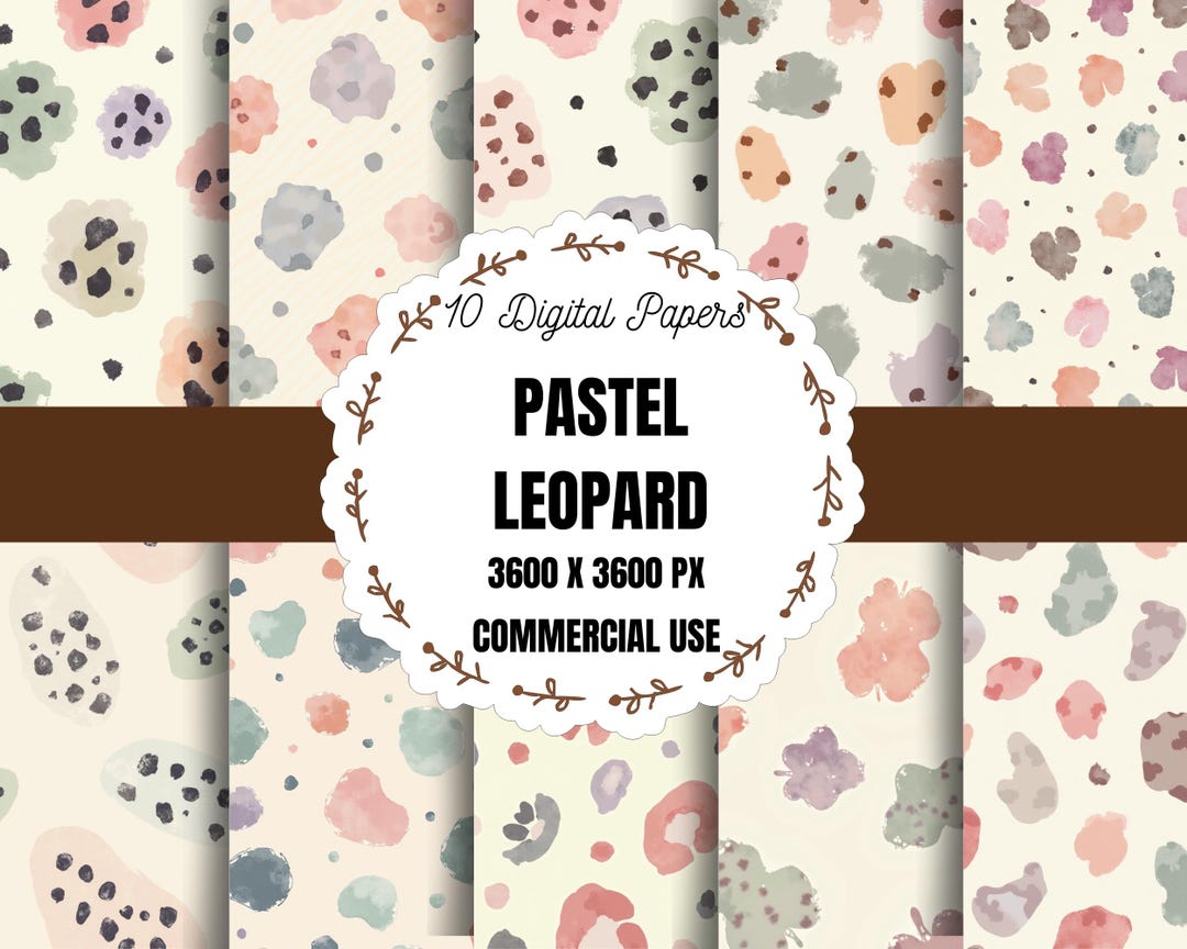 Pastel Leopard Print Backgrounds, Soft Leopard Pattern Pack, Pastel ...