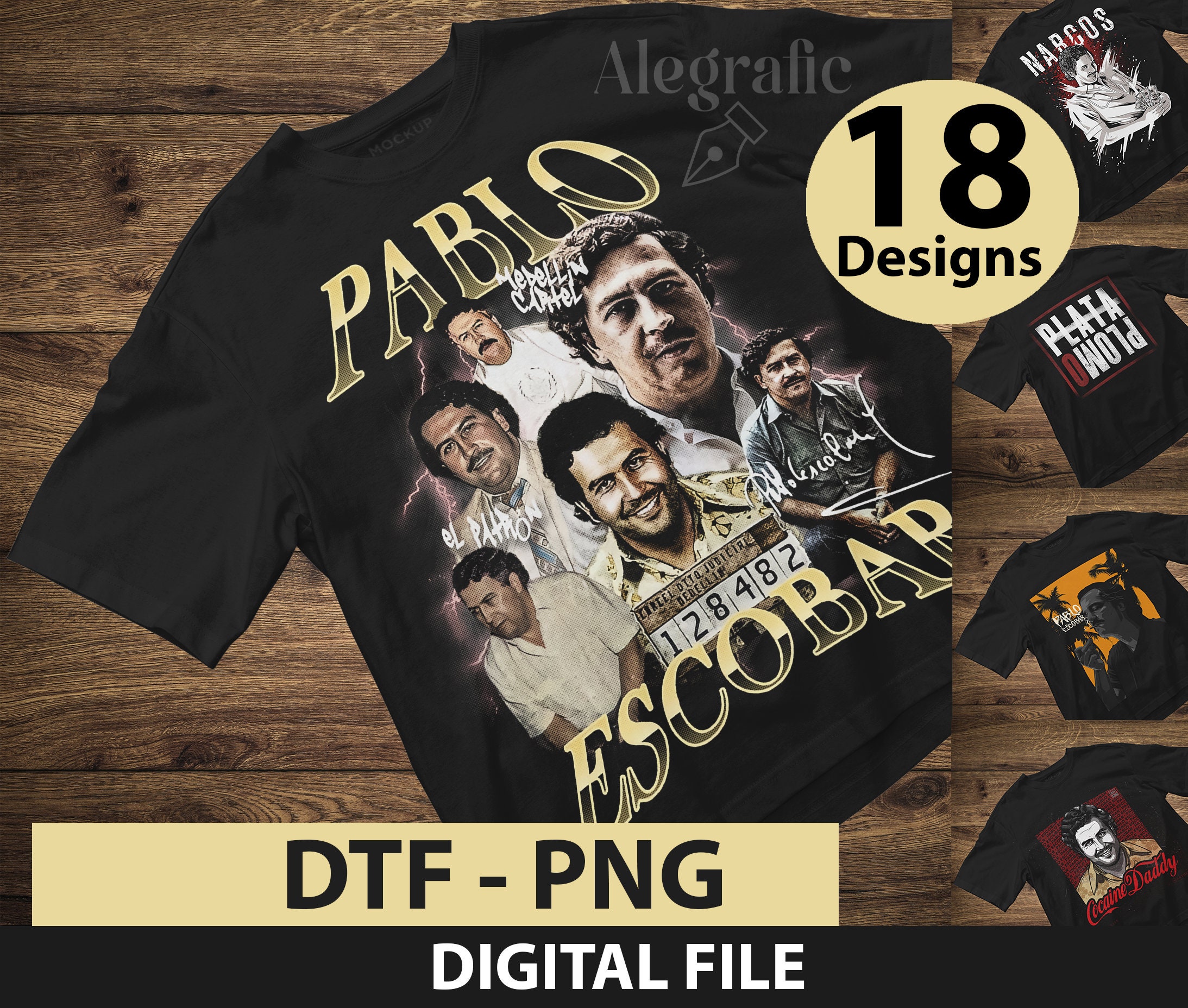 Pablo Escobar 18 PNG Designs, Chapo, Narcos, DTF Semitones PNG - Etsy