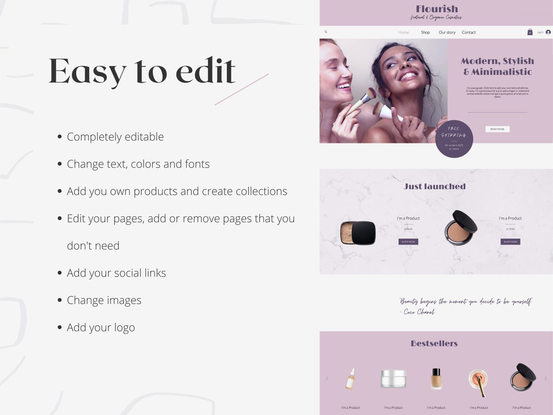 Wix E-commerce Website Template Elegant & Simple - Wix Shop - Online ...
