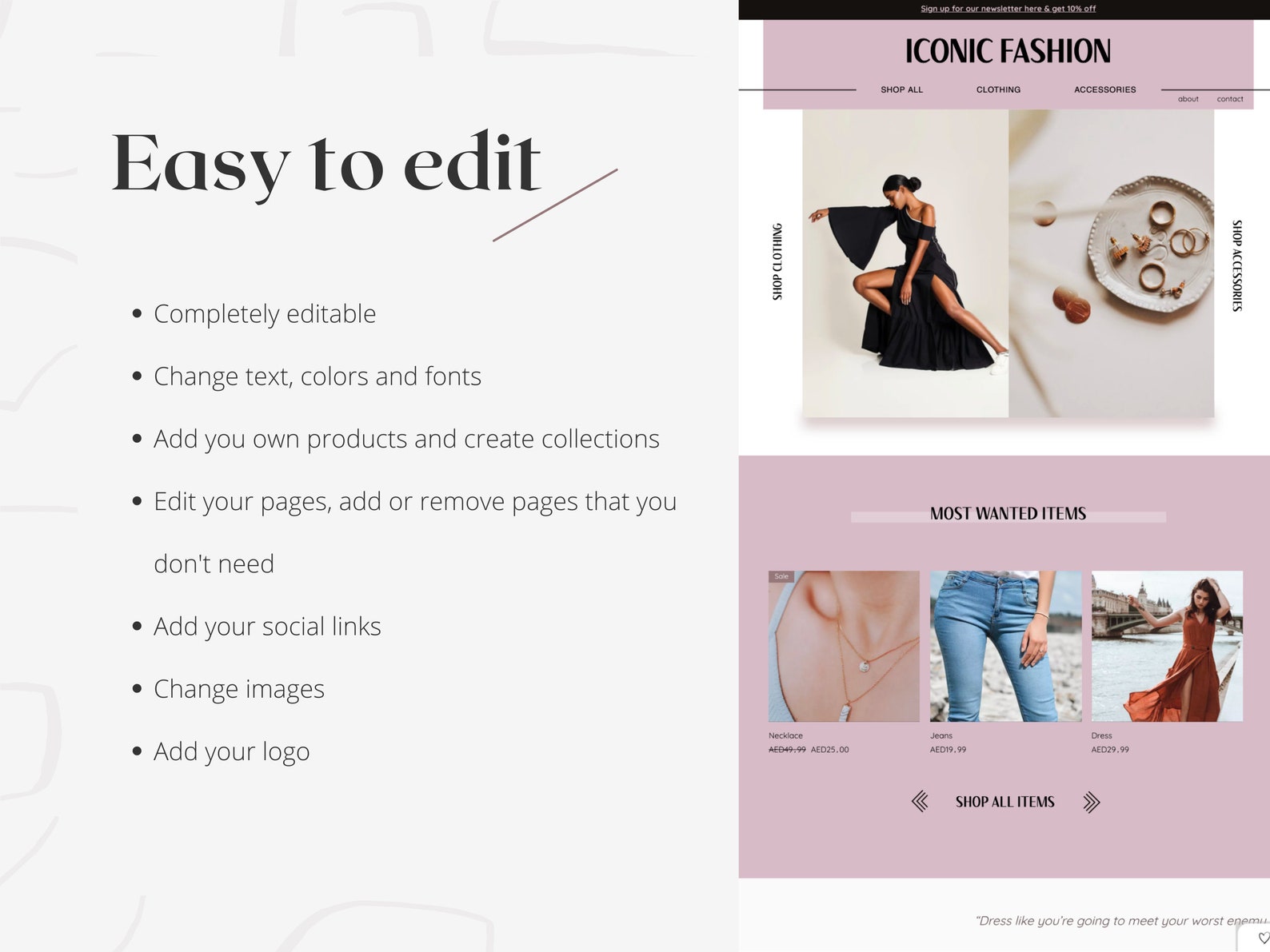 Wix E-commerce Website Template Elegant & Simple - Wix Shop - Online ...