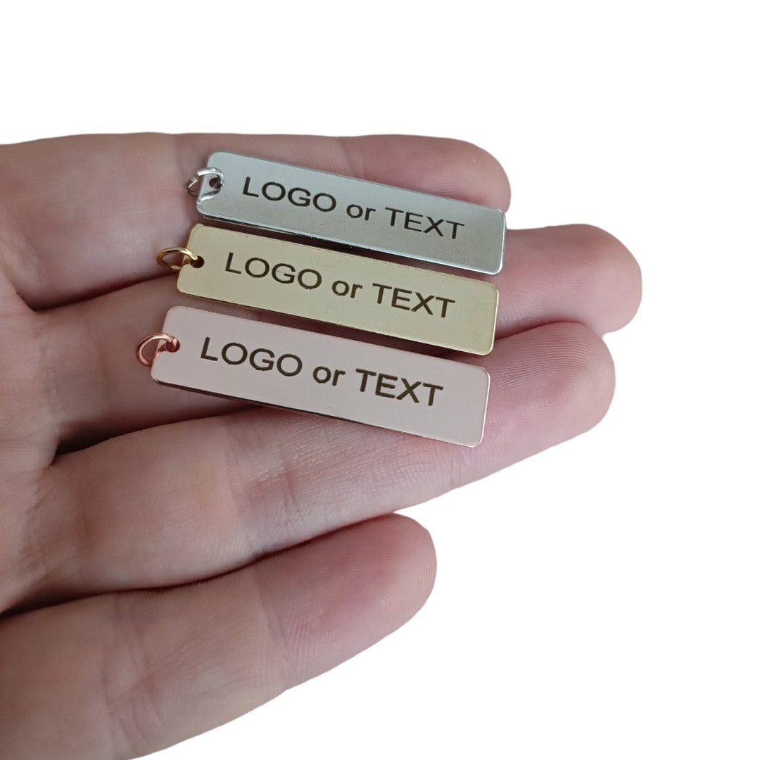 10x40 Mm Custom Logo Rectangle Label Tag,custom Clothing Metal Tag,bag ...