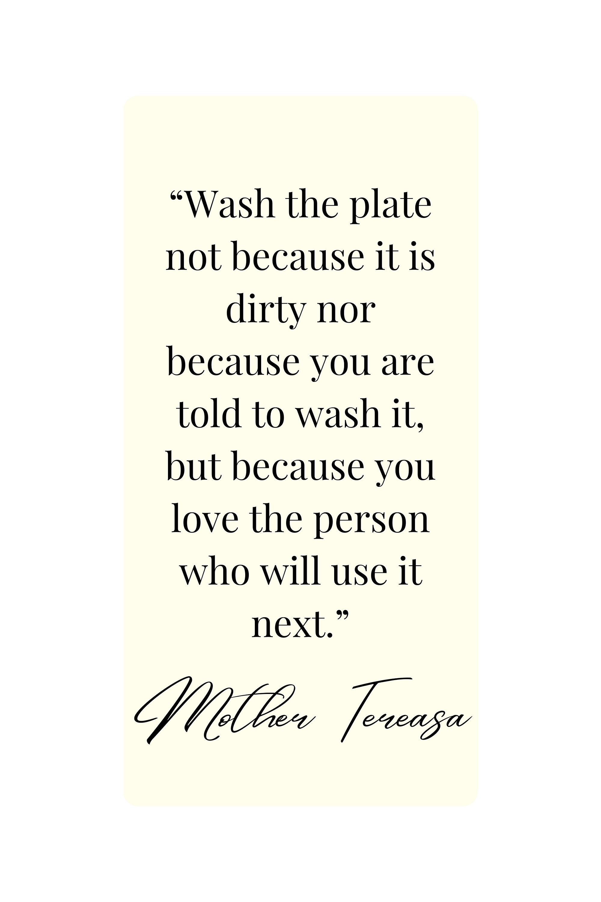 Wash the Plate Quote by Mother Teresa Wall Art Gift for Kitchen - Etsy