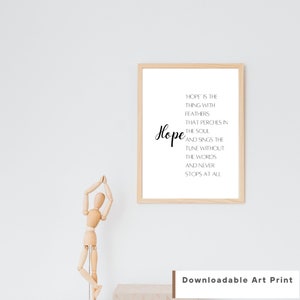 Hope Poem Wall Art Inspirational Motivational Message Download - Etsy