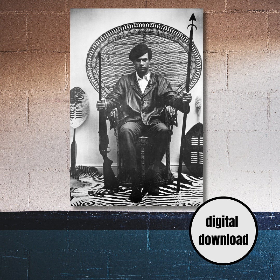 Huey P Newton Black Panther Party Member Poster Digital Download - Etsy