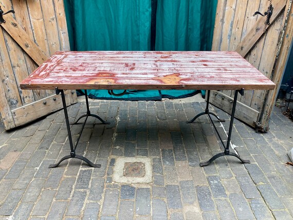 Pair of Cast Iron Forged Trestle Table Legs Building Your - Etsy